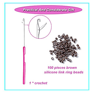 Hair Tinsel Kit With Tool Fairy Hair Tinsel Heat Resistant 47Inch Tinsel Hair Extensions 6Pcs 1200 Strands Sparkling Hair Tinsel Glitter Tinsel Hair Extensions for Women Girls Kids (White-Pink)