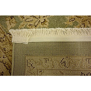 Unique Loom Edinburgh Collection Classic Oriental Traditional French Floral Country Inspired Design Area Rug, 5' 1" x 8' Rectangle, Light Green/Cream