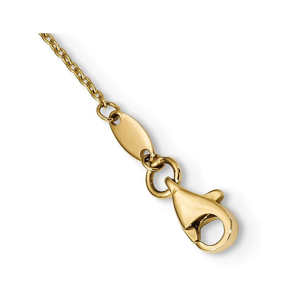 Solid 14k Yellow Gold Infinity Love Knot Symbol and Cross Lariat Necklace Chain - with Secure Lobster Lock Clasp 18" (Width = 0mm)