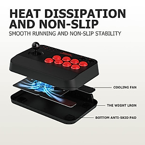 Arcade Stick X3 Super Console, Retro Game Console,50000+Games, All-Around 3D Joysticks, Support Custom Buttons,EmuELEC 4.5/Android 9.0 /CoreE 256G TF Card, Black