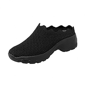Women's Slip On Sneakers Walking Shoes Fashion Casual Breathable Mesh Slippers Hiking Work Nurse Shoes Summer Lightweight Wedge Platform Chunky High Heels Sport Shoes for Women Ladies