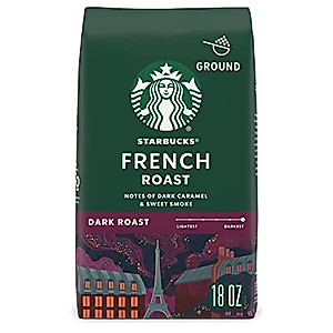 Starbucks French Roast Dark Roast Ground Coffee, 18 Ounce (Pack of 1)