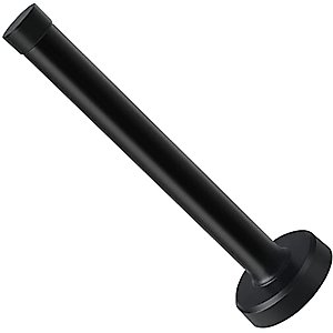 Door Stops, Wall Mount Door Stopper, Brushed Stainless Steel, Extra Long Doorstops with Sound Dampening Rubber Tip Bumper, Wall Door Protector 6 Inch 1 Pack Black