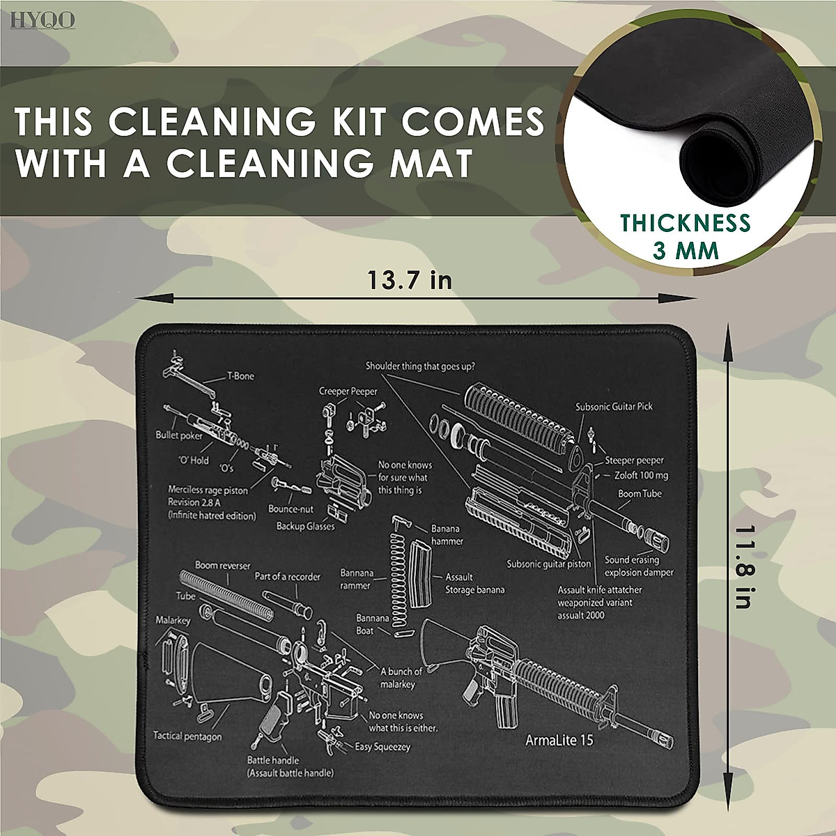 Universal Cleaning Kit with Cleaning Mat - Hand Cleaning Kits - Accessories for Men Cleaning Kit for Hunting for All Caliber