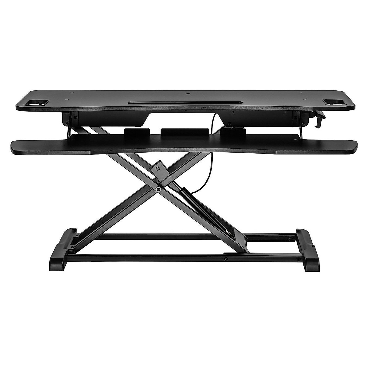 37" Dual Monitor Adjustable Height Desk Riser Tabletop Sit to Stand Workstation, Black