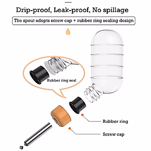 SEIS 3 in 1 Hamster Drinking Fountain Food Bowl and Hideout Small Pet Automatic Water Bottle Young Guinea Pig Water Dispenser for Gerbils Mice Juvenile Rat Chinchilla Ferret Hedgehog (Orange)