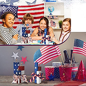 6 Pcs 4th of July Tiered Tray Decor July 4th Firework Tiered Tray Sign Patriotic Memorial Day Centerpieces Rustic Fireworks Wood Sign Independence Day Wooden Table Decor for Home Tables