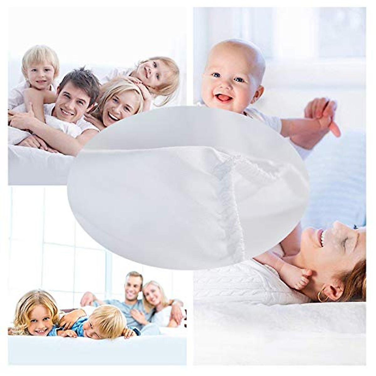 Fitted Crib Sheets Waterproof White Crib Toddler Mattress Protector Cover for Kids Baby Breathable Washable Bed Fitted Sheets Soft 8" Deep (Crib 28"x52")