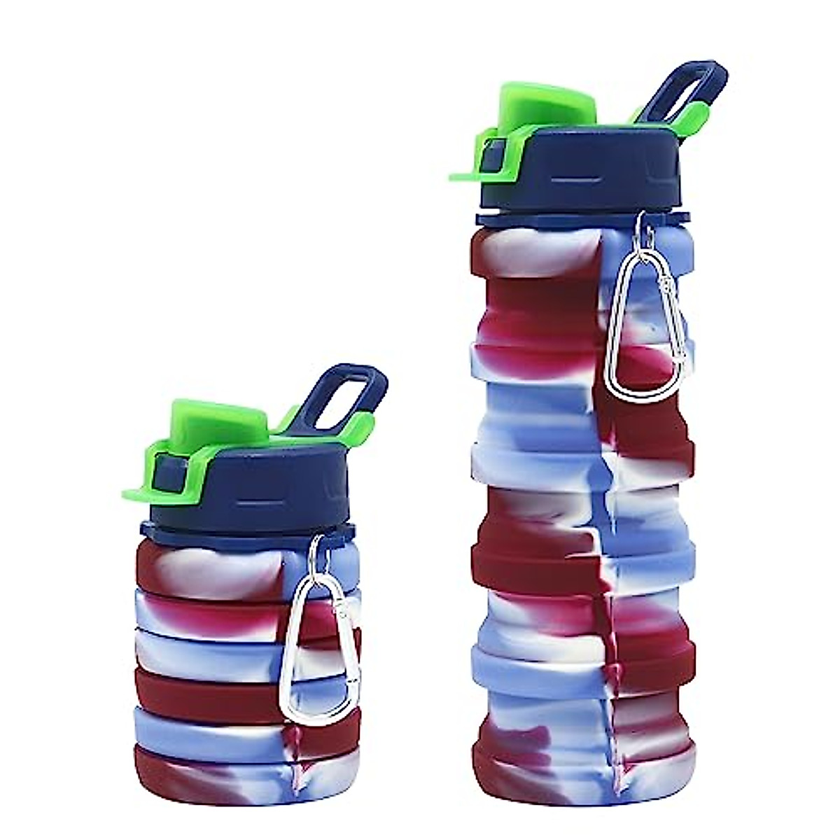 Mumutan 16oz Silicone Water Cup Water Bottles Sports, BPA Free, Leak-proof Collapsible Folding Water Bottle Cups, for Family Home, Office, Gym Outdoor camping(16oz kaBlue-D)