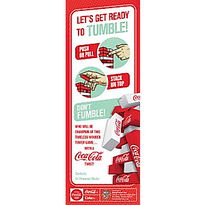 MasterPieces Family Games - Coca-Cola Wood Block Tumble Tower - Officially Licensed