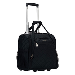 Rockland Melrose Upright Wheeled Underseater Carry-On Luggage, Black, 15-Inch