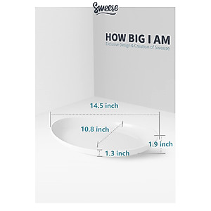 Sweese Oval Serving Platters, 14.5 Inch White Porcelain Serving Platters for Party, Large Oval Serving Trays Serving Plates for Fish Dish, Steak, Restaurant, Dessert Shop, Set of 2