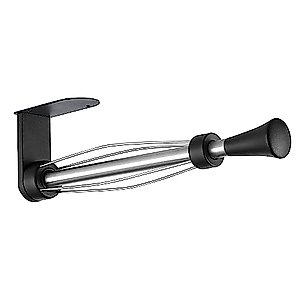 RQYIXI Paper Towel Holder Under Cabinet One Hand Operable Wall Mount Stainless Steel Paper Towel Holder with Damping Effect Bend-Resistant Drilled for Kitchen Bathroom Garage RV, Black