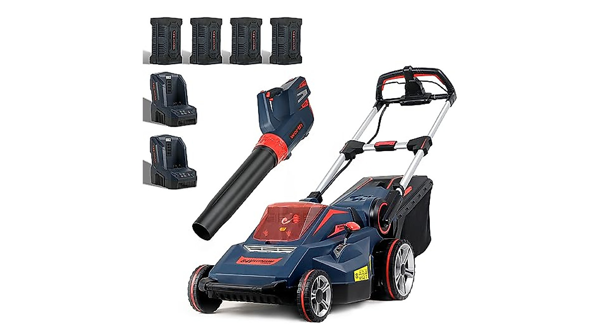 Worth Garden 84V Cordless Lawn Mower & Leaf Blower Set | Powerful ...