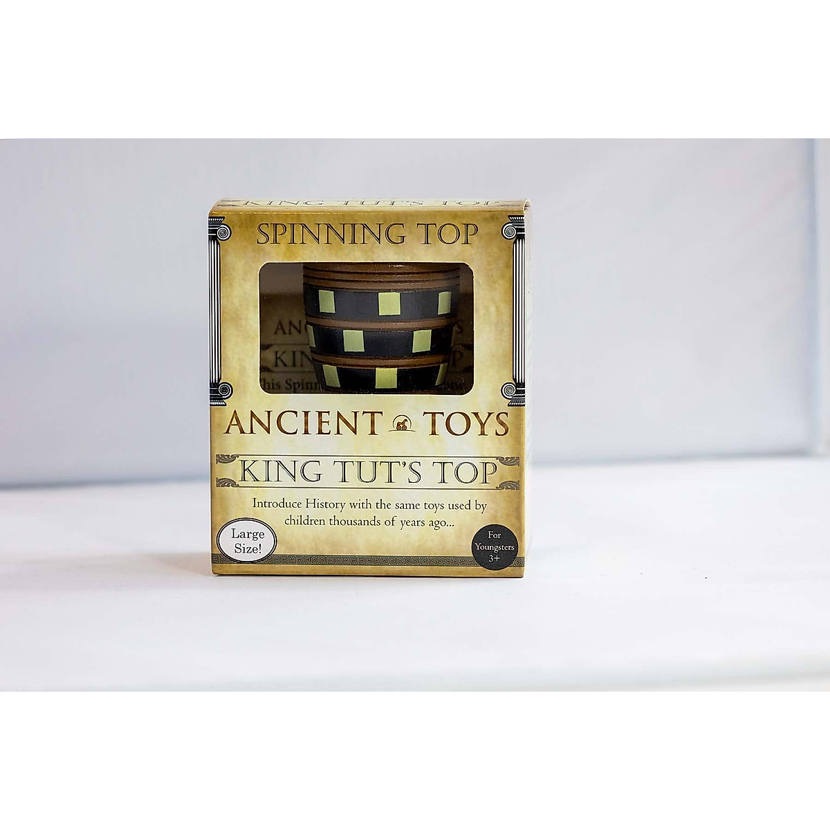 Ancient Toys – Wooden Spinning Top - King TUT’s Top - Perfect Way to Introduce History with Toys Used by Children Thousands of Years Ago. Packaged in Attractive Gift Box with Spinning String!