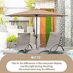 YSSOA 9' Patio Umbrella Replacement 8 Ribs, 9ft-Canopy, Tan-Canopy