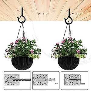 Ceiling Hooks Heavy Duty, Q-Hanger Hooks Eye Hooks Screw Hooks for Outdoor String Lights, Light Hanger Hooks with Safety Buckle Design for Hanging Plants, Lanterns and Christmas Decorations