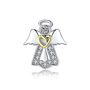 Bolenvi Guardian Angel Memorial 925 Sterling Silver Charm Bead Pendant for Pandora & Similar Charm Bracelets or Necklaces
