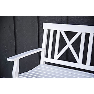 Woodlawn&Home 4' Hardwood Entryway Bench in Painted White Finish, 901807
