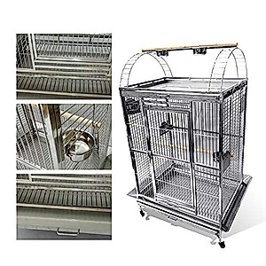 BMWPET SUS201 Stainless Steel PLAYTOP Style Bird CAGE Parrot CAGE 36"X26"X65"