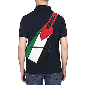 Flag of Palestine Sling Backpack Crossbody Chest Bag Daypack for Hiking Travel