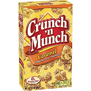 CRUNCH 'N MUNCH Caramel Popcorn with Peanuts, 3.5 oz. (Pack of 12)