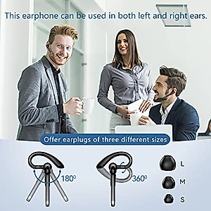ＷＭＷＹＭＸ Bluetooth Headset One Ear Earphone Earpiece for Cell Phones Wireless Headset with Charging Case（size9）