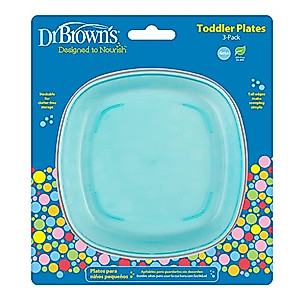 Dr. Brown's Stackable Plate Set for Toddlers and Babies, BPA Free - 3-Pack, 4m+