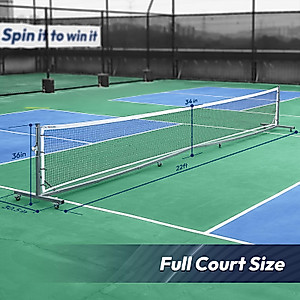 A11N Sports Pro Pickleball Net with Wheels and Hand Winch, Tournament Regulation Size, Anti-Sag Design, Perfect for Outdoor Court & Indoor Gym Floor