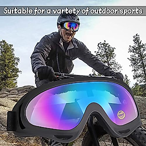 LMAVAG ATV Goggles Dirt Bike Goggles Motorcycle Motocross Goggles Riding Off-Road Goggles Racing MX Bike Goggles UV400 Anti-Fog Impact-Resistant Dustproof Goggles Kids Youth Adults Men Women 2 Pack