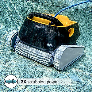 Dolphin Triton PS Robotic Pool [VACUUM] Cleaner - Ideal for In Ground Swimming Pools up to 50 Feet - Powerful Suction to Pick up Small Debris - Extra Large Easy to Clean Top Load Filter Basket