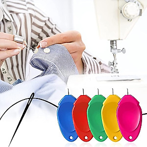 TOOVREN Needle Threader for Hand Sewing 12 Pcs Plastic Wire Hook Simple Threader for Needles Small Eye Needle Threader for Sewing Machine Needle Threader Tool for Sewing Crafting