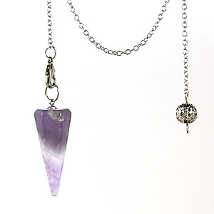 Stone Pendulum Pendant 6 Faceted Hexagon Cone Healing Crystal Reiki Dowsing Pendulum Stone Divination Jewelry K70W4 (Blue Tiger Eye)