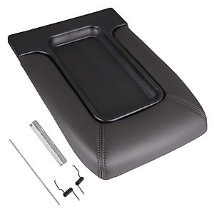 OCPTY Auto Center Console Lid Repair Kit for 2001 2002 2003 2004 2005 2006 2007 for GMC Sierra Silverado(Dark Grey)