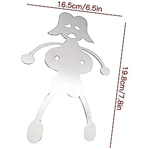 Beauty HAO Hot Dog Roaster, Stainless Steel Marshmallow Roaster, Novelty Barbecue BBQ Tools, Barbecue Forks Accessories for Campfire, Bonfire and Grill (Marshmallow Girl + Hot Dog Boy)-A, Silver