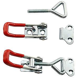 4PCS Latch Catch Cabinet Boxes Handle Toggle Lock Clamp Hasp Silver 4001