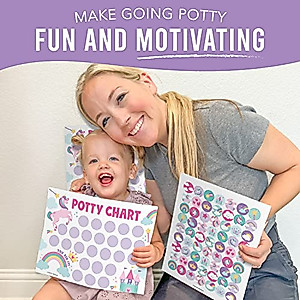 Unicorn Potty Training Chart For Toddler Girls - Potty Training Sticker Chart For Girls Potty, Potty Chart For Girls With Sticker, Sticker Chart For Kids Potty Training Reward Chart, Kids Reward Chart