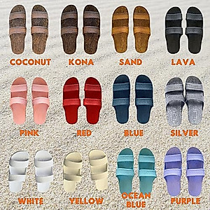 J-Slips Sandals for Women and Men - Comfortable Jesus Jandals for Beach, Summer, and Shower - Waterproof Hawaiian Slides in 12 Colors, Sandalias (Kona, W9)