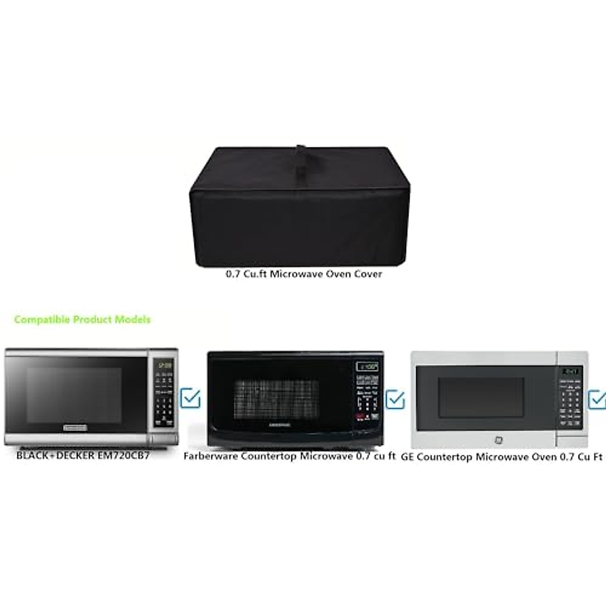 0.7 Cu.ft Microwave Ovens Dust Cover,600D Nylon Waterproof,Comaptible With BLACK+DECKER EM720CB7 Microwave Oven/Countertop Microwave FMO07ABTBKA/GE Countertop Microwave Oven JES1072SHSS,Etc
