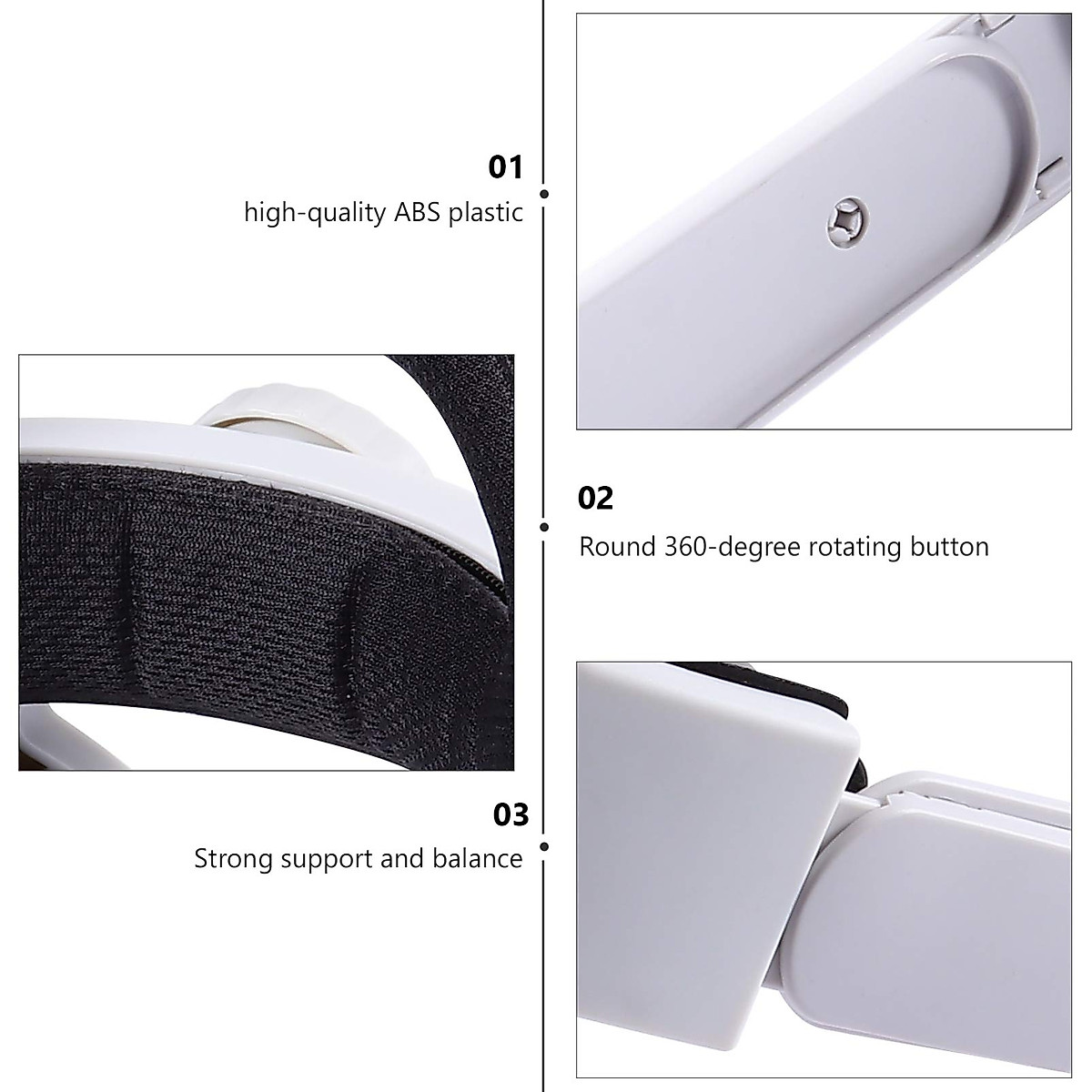 SOLUSTRE Headband vr Gaming Support vr Headset Band vr Cushion Strap Replacement vr Strap vr Glasses Belt vr Stand Non Slip vr Band abs Earphone Belt White