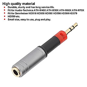 2.5mm Male to 3.5mm Female Audio Adapter Earphone Converter , 2.5mm to 3.5mm Headphone Adapter, for Technica ATH M40X ATH M50X, for Sennheiser HD518 HD558, etc