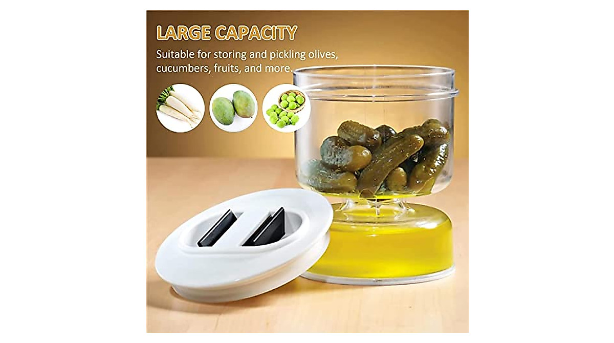 XCVBNM Pickle & Olive Hourglass Jar - Easy Food Storage