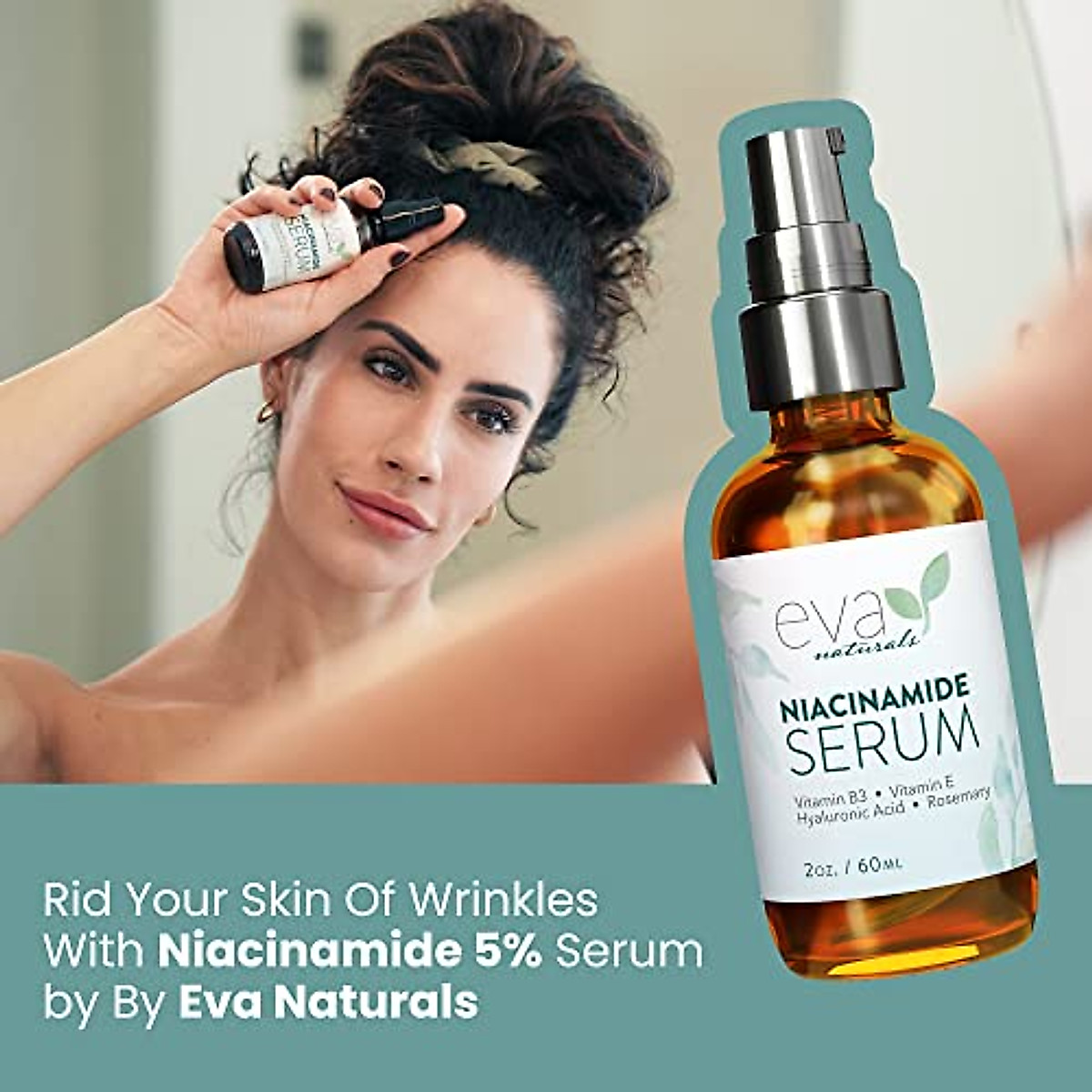 Niacinamide Serum for Face, Firming Moisturizer Serum with Niacinamide Vitamin B3 + Hyaluronic Acid - Pore Minimizer, Restores Elasticity, Reduces Blemishes, Discoloration Serum (2oz)