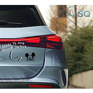 Mickey Mouse Wall Decal Peeking Vinyl Sticker Pack (2 Pack) - 3.5x3.5 Inches - Disney Mickey Mouse Wall Bathroom Room Décor Sticker Decal - For Light Switch Car Truck Van Window Bumper Laptop Tablet