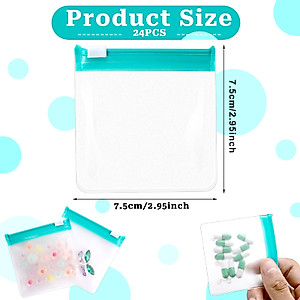 24 Pieces Pill Pouch Bags Reusable Zippered Pill Bags Small Portable Pill Baggies Reusable Pill Storage Pouch Bags Translucent Plastic Pill Packets with Slide Lock for Medicines Small Items