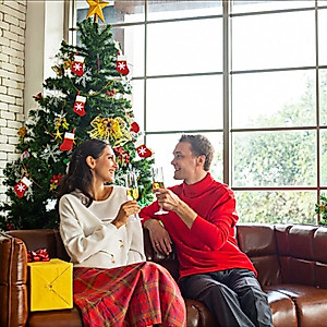 LucyPhy 24 Pack Christmas Mini Stockings Tableware Holders Christmas Socks Decorations Spoon Fork Bag Candy Pouch Bag for Xmas Party Tree Dinner Table Home Ornaments