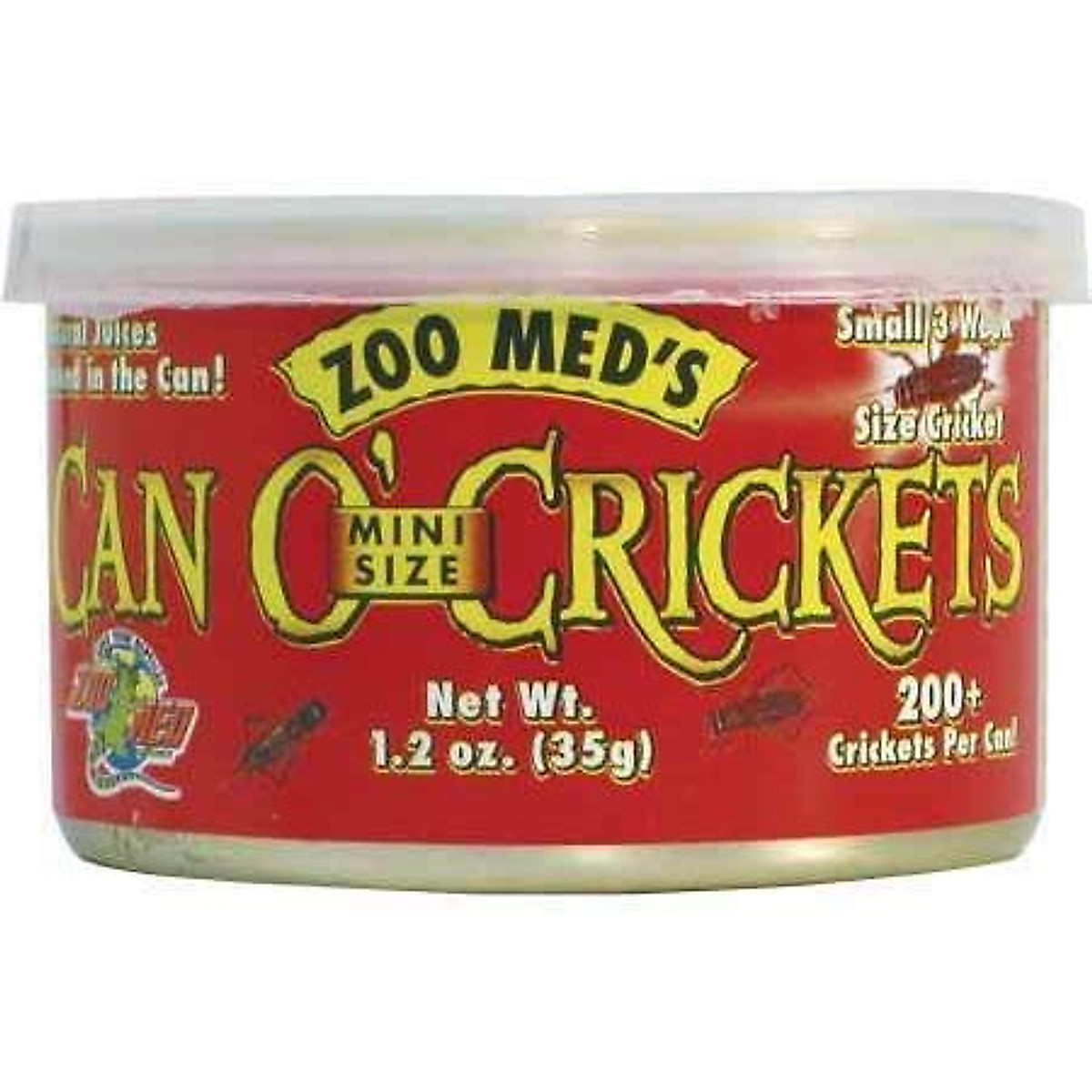 Zoo Med Can O' Mini Sized Crickets 1.2 oz (200 Crickets) - Pack of 3