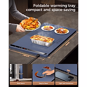 LNNIW Warming Mat for Food,Food Warming Mat,Electric Warming Tray for Buffets Party and Home Daily Use,Heating Fastly in 10s,Portable Design,Timed Function for Your Family.