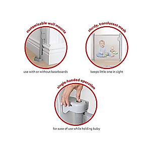 Skip Hop Retractable Mesh Baby Gate, Playview 52-Inch, Grey (Discontinued by Manufacturer)