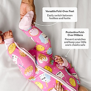 Little Sleepies Zippy Baby & Toddler Pajamas - Bamboo Viscose Sleeper for Boys and Girls, Newborn Sleeper w/ 2-Way Zipper w/Mitten Cuffs, Made From Viscose from Bamboo, Sunshine, 6-12M